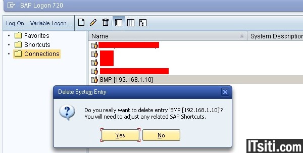 How to Delete SAP Logon System Entry